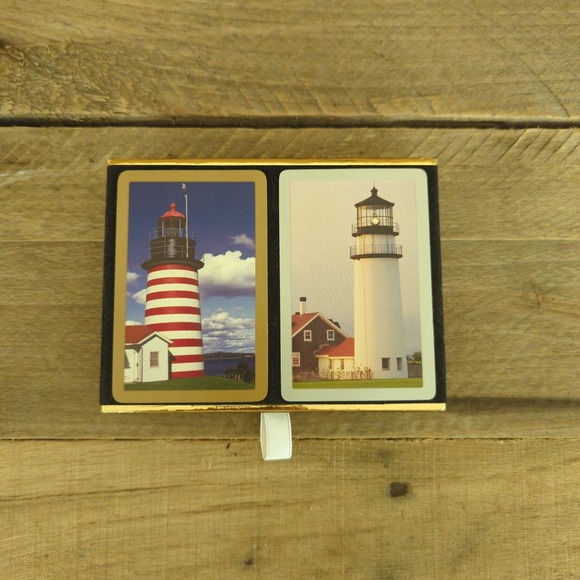 Congress | Games | Vintage Set Of Two Decks Of Lighthouse Playing Cards ...